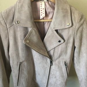 Current Air | Jackets & Coats | Current Air Pink Suede Biker Jacket ...